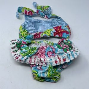 Mud Pie | Swim | Mudpie Green Blue Sea Life Two Piece Ruffle Bathing ...